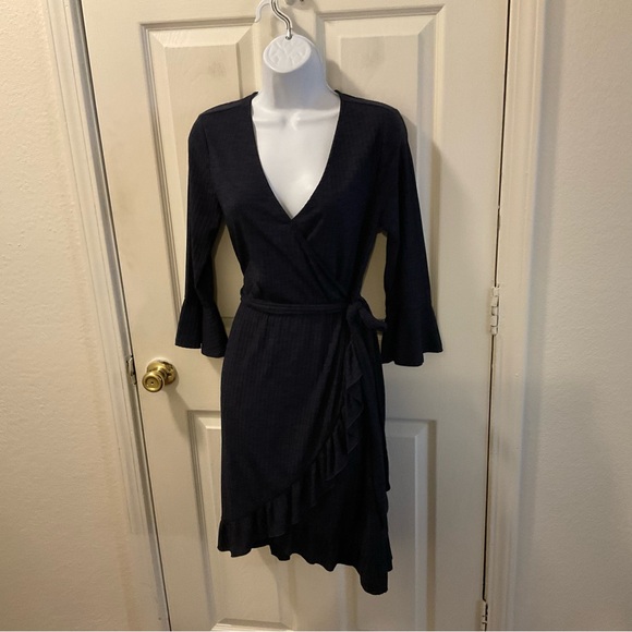 Alya | Dresses | Alya Black Wrap Midi Dress | Poshmark